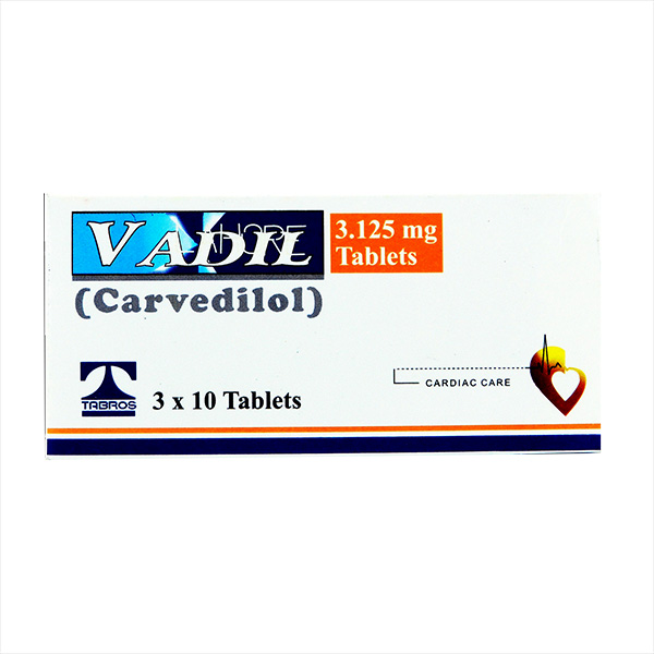 Vadil 3.125 Mg 3X10 Tablets - Buy Online at DVAGO®