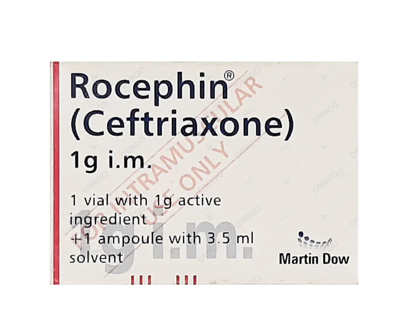 Rocephin Injection Im 1G 1 Vial - Buy Online at DVAGO®
