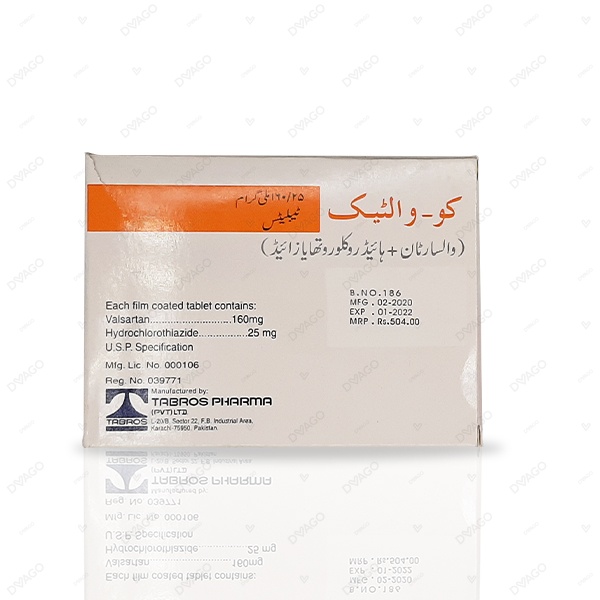 Co-Valtec 160/25Mg Tablets - Buy Online at DVAGO®