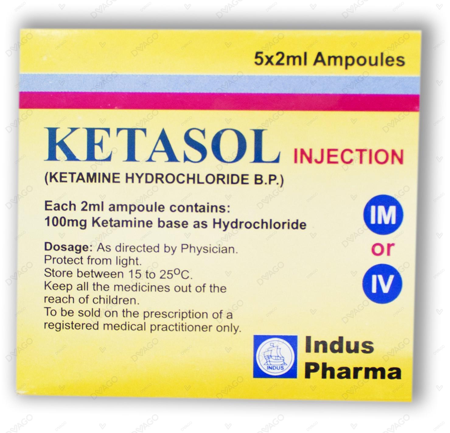 Ketasol Injection 100 Mg 5 Ampx2 Ml - Buy Online at DVAGO®