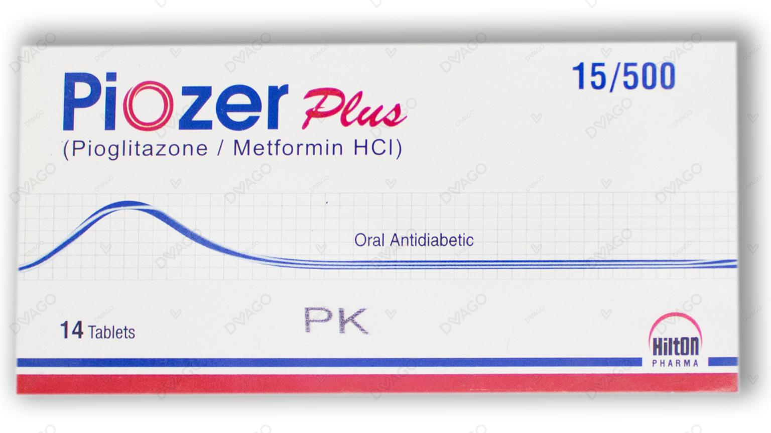 Piozer Plus Tablets 15/500Mg 14'S - Buy Online at DVAGO®