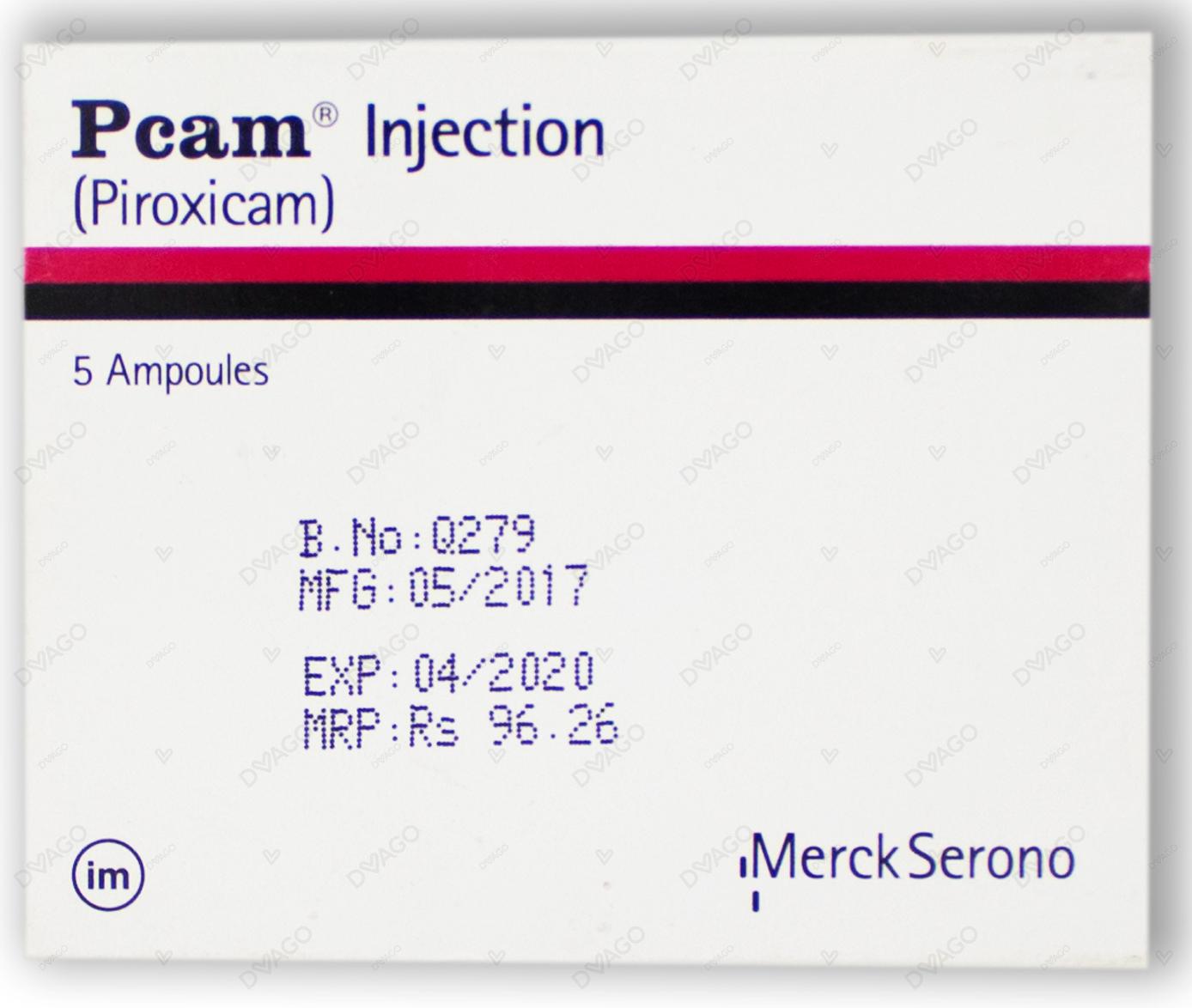 Pcam Injection 20Mg 5 Ampoules X 1Ml - Buy Online at DVAGO®