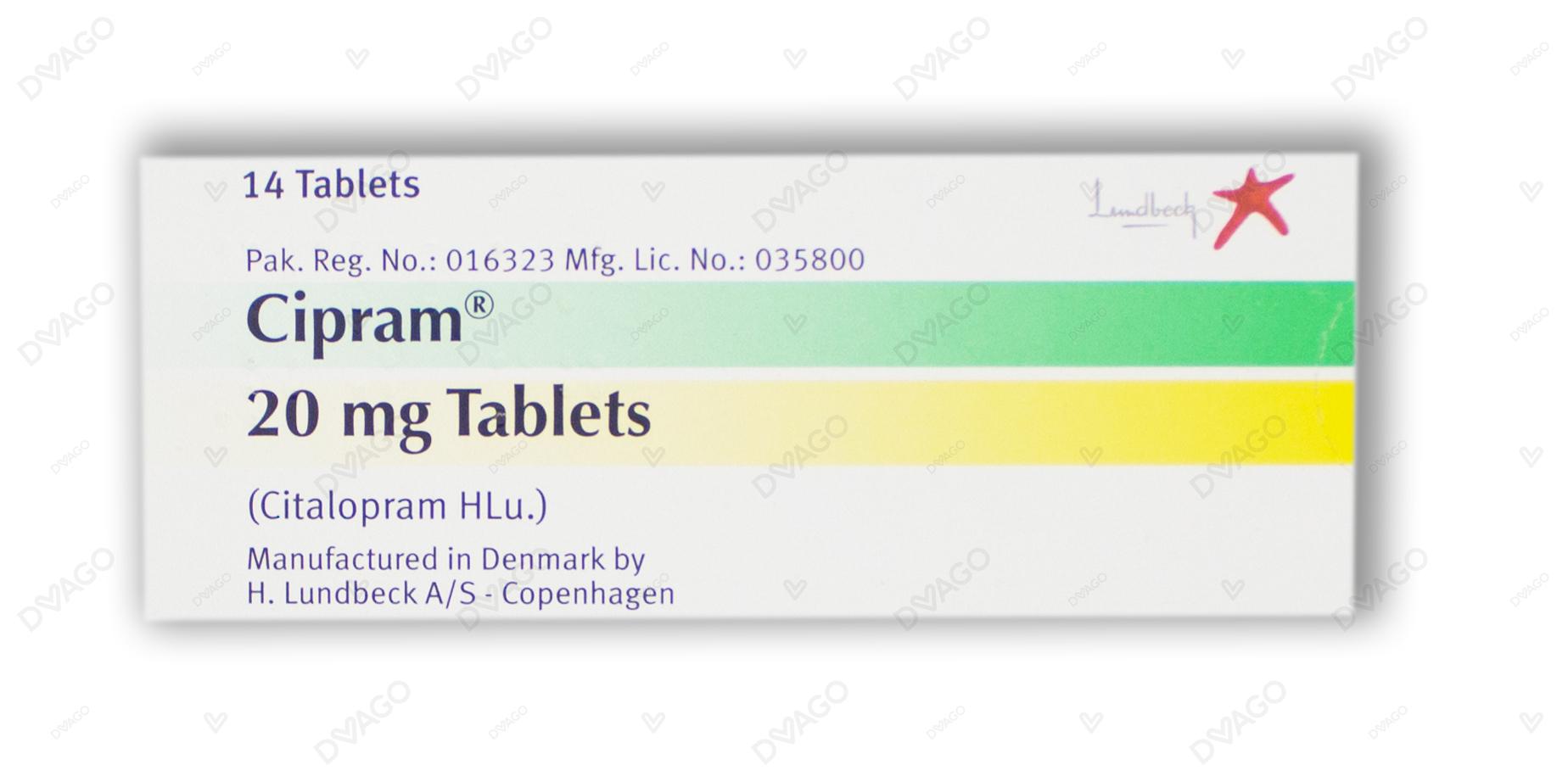 Cipram 20Mg Tablets - Buy Online at DVAGO®