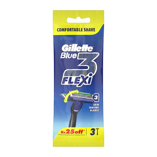 Gillette Blue 3 Flexi Shaving Razor Bag Of 3 - Buy Online at DVAGO ...