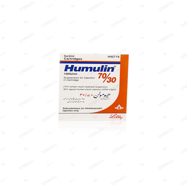 Humulin 70/30 Injection 100 Iu 5 Cartridgesx3Ml - Buy Online at DVAGO®